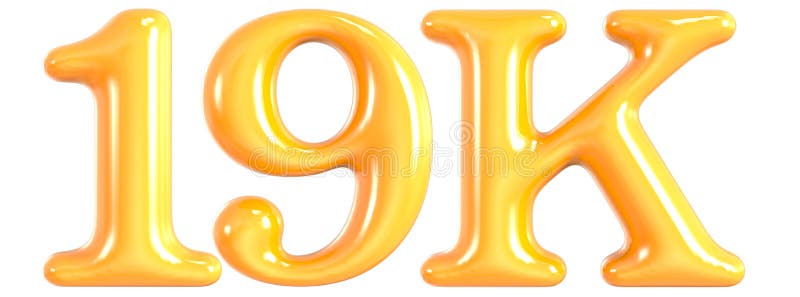Follow Number 19K Yellow with White Background Stock Illustration ...