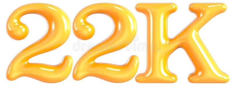 Follow Number 22K Yellow with White Background Stock Illustration ...