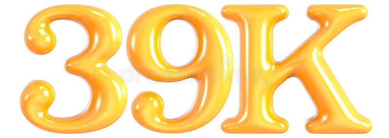 Follow Number 39K Yellow with White Background Stock Illustration ...