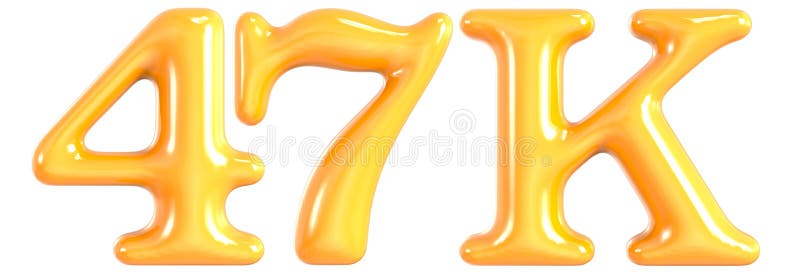 Follow Number 47K Yellow with White Background Stock Illustration ...