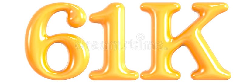 Follow Number 61K Yellow with White Background Stock Illustration ...