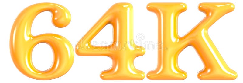 Follow Number 64K Yellow with White Background Stock Illustration ...