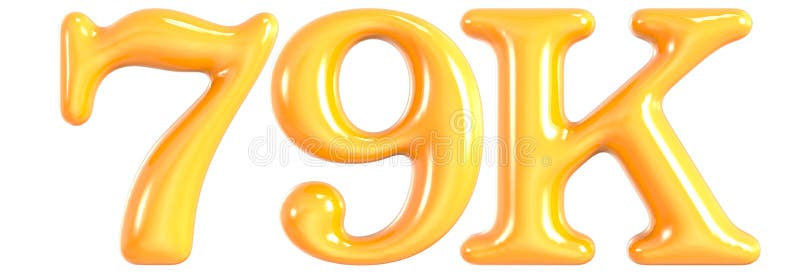 Follow Number 79K Yellow with White Background Stock Illustration ...