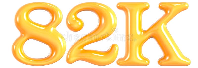 Follow Number 82K Yellow with White Background Stock Illustration ...