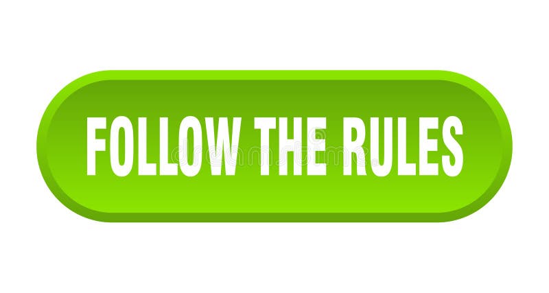 Follow the rules button stock vector. Illustration of button - 196829293