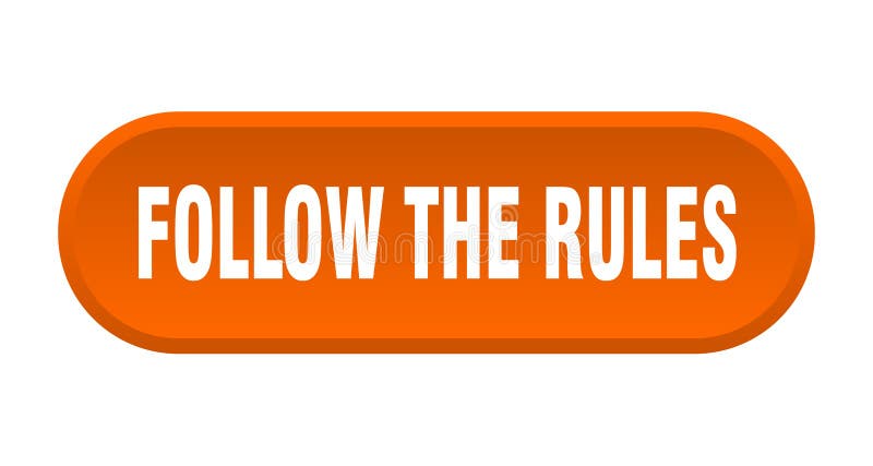 Follow the rules button stock vector. Illustration of website - 196833229