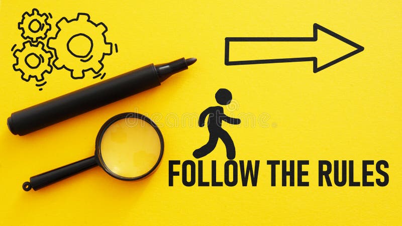 Follow the Rules is Shown Using the Text Stock Image - Image of ...