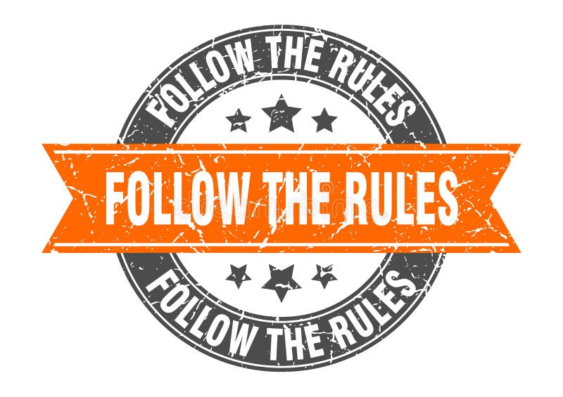 Follow the rules stamp stock vector. Illustration of rubber - 125006688