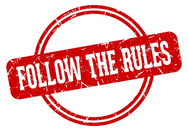 Follow the rules stamp stock vector. Illustration of background - 360709023