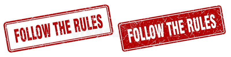 Follow the Rules Stamp Set. Follow the Rules Square Grunge Sign Stock ...