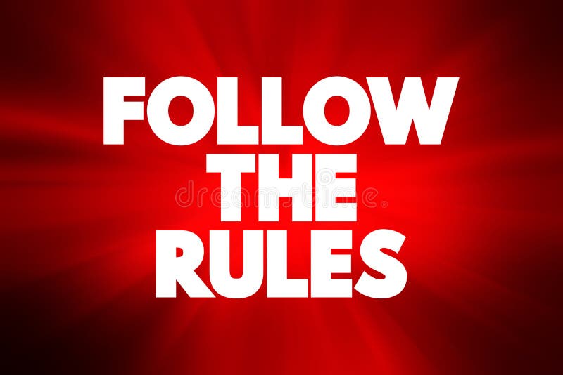 Follow the Rules Text Quote, Concept Background Stock Illustration ...