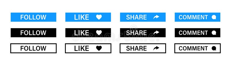 Like Share Follow Stock Illustrations – 13,573 Like Share Follow Stock ...