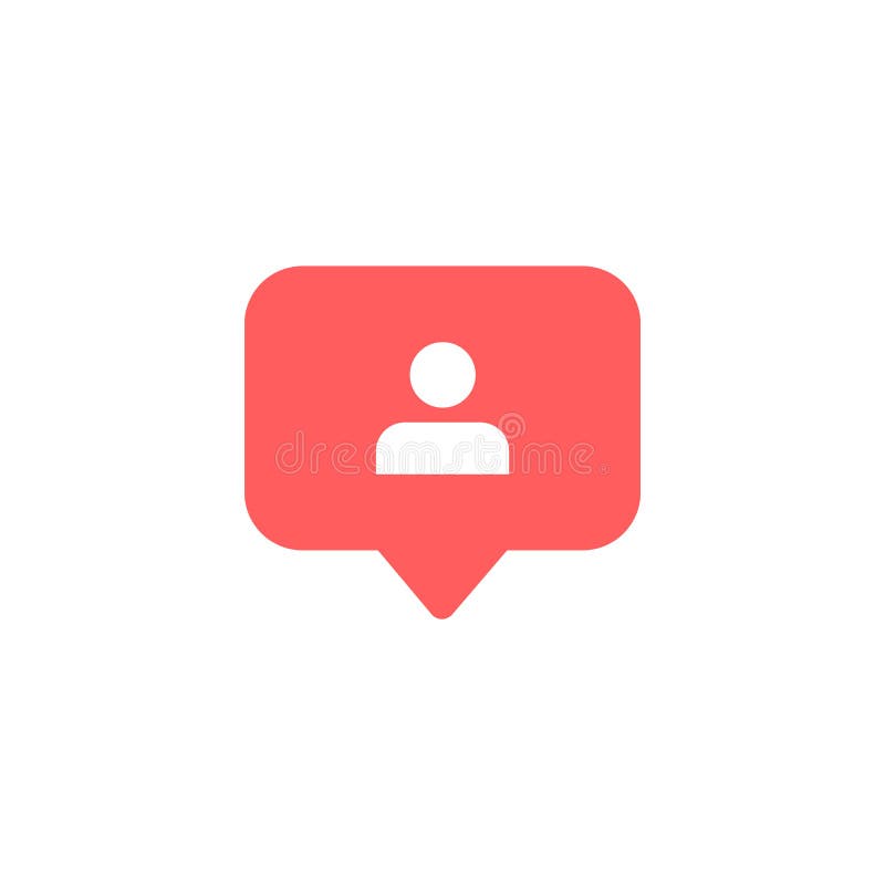 Follow Social Media Icon. Notification Red Button Stock Vector ...