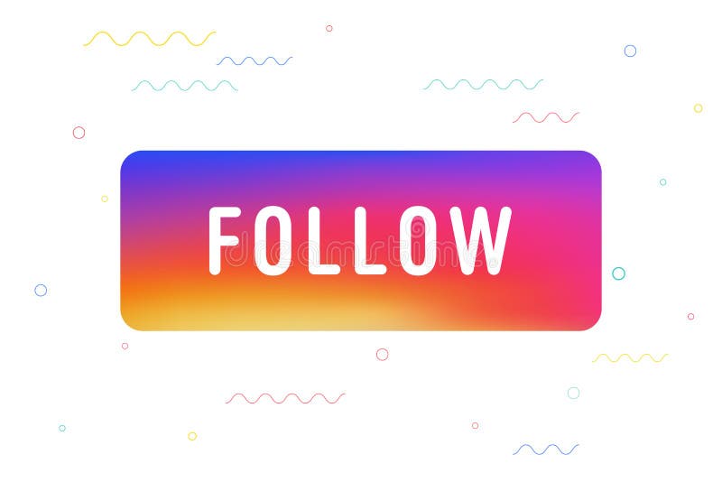 Follow Social Media Sticker Stock Vector - Illustration of shape ...