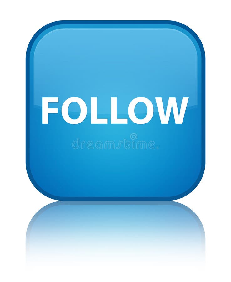 Follow Special Cyan Blue Square Button Stock Illustration ...