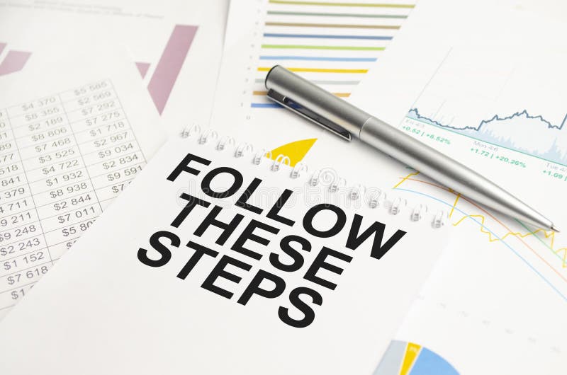 Follow these Steps on the Paper. Concept Stock Photo - Image of follow ...