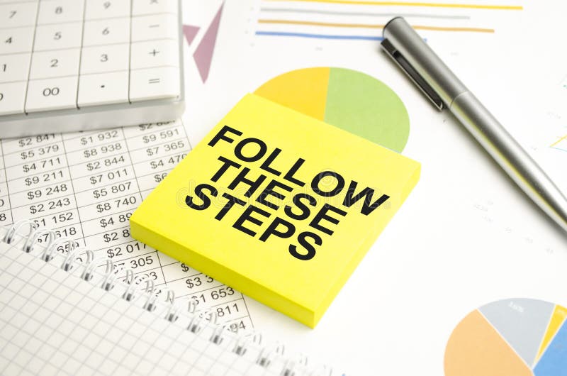 Follow these Steps on the Paper. Concept Stock Image - Image of help ...