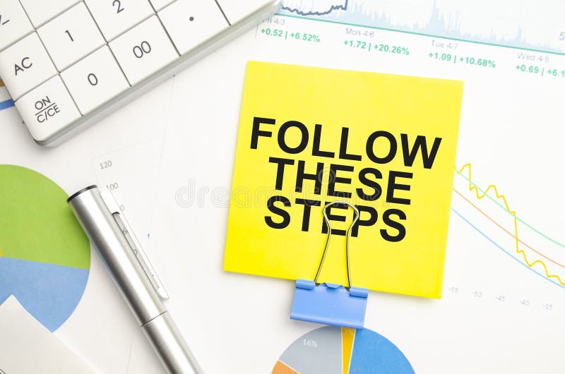 Follow these Steps on the Paper. Concept Stock Image - Image of help ...