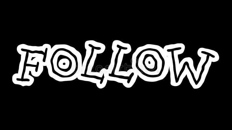 Follow Text Hand Drawn Animation Stock Footage - Video of communication ...