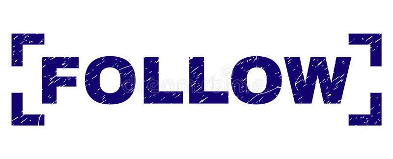 FOLLOW US Text on Orange Grungy Round Stamp Stock Illustration ...