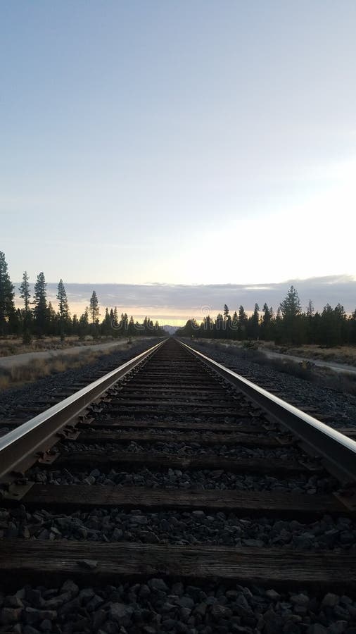 Follow the Train Tracks Off into the Sunset Stock Image - Image of ...