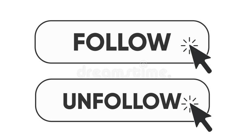 Follow and Unfollow Mouse Click Button for Social Media Stock ...