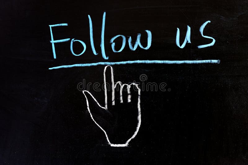 Blue bird follow us stock illustration. Illustration of concept - 49051011