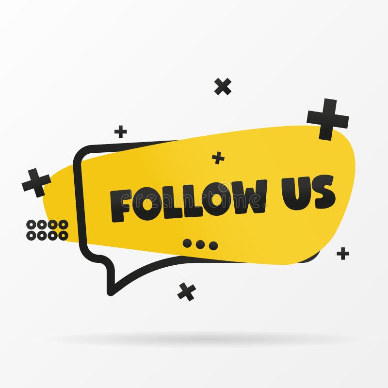 FOLLOW US BANNER ART PICTURE VECTOR ILLUSTRATION Stock Vector ...