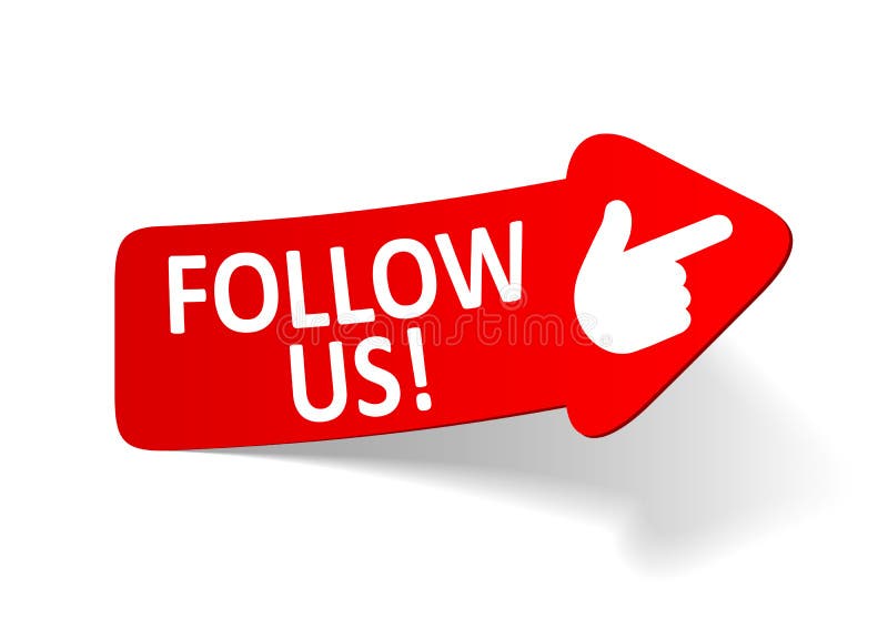 Follow Us Button Arrow Icon with Hand â€“ Vector Stock Vector ...