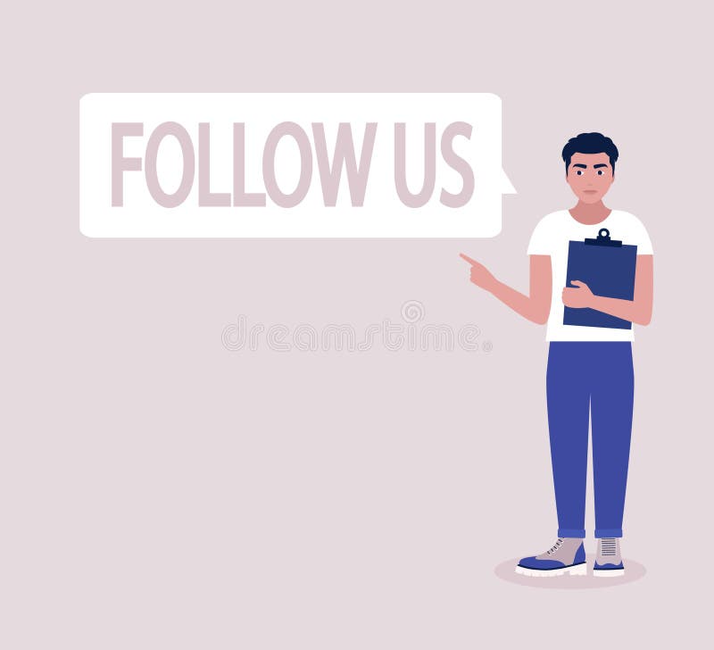 Follow us concept stock vector. Illustration of communication - 206476430