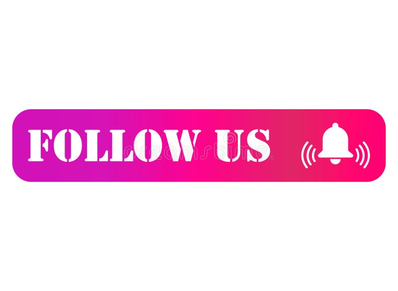 Follow Us Graphic Concept Symbol, Speech Button Web Label, Vector ...