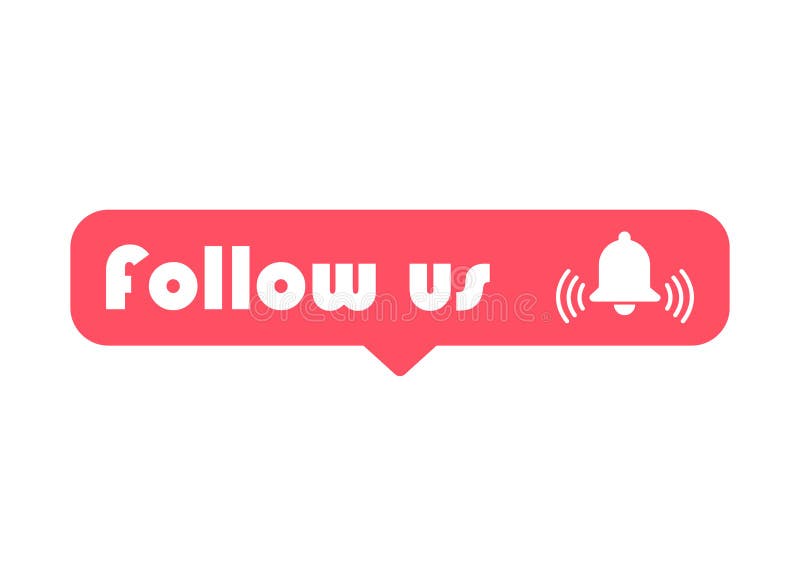 Follow Us Graphic Concept Symbol, Speech Button Web Label, Vector ...