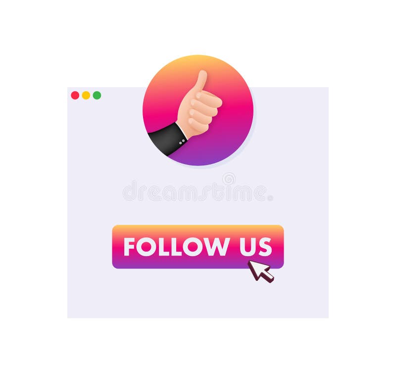 Follow Us. Hand Click Icon. Finger Click Icon Stock Vector ...