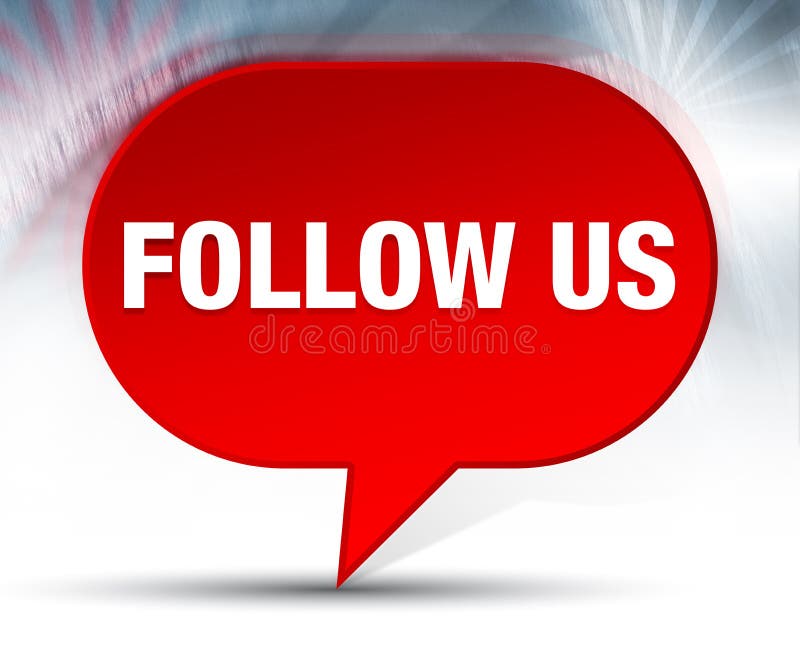 Follow Us Red Bubble Background Stock Illustration - Illustration of ...