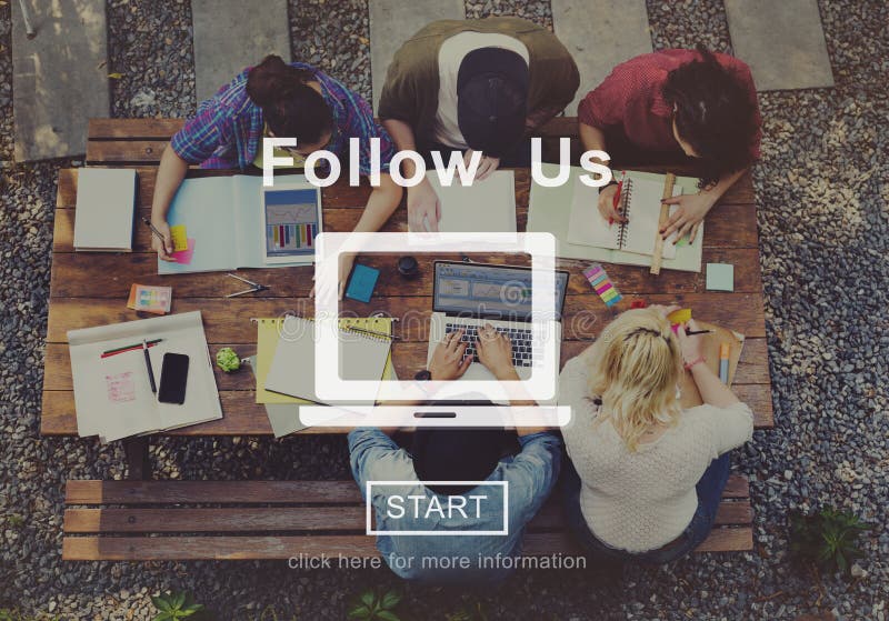 Follow Us Online Website Social Media Technology Concept Stock Image ...