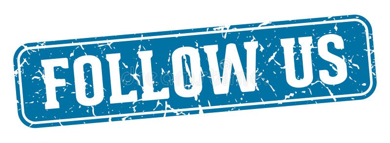 Follow Us Rectangular Sign. Follow Us Stamp Stock Vector - Illustration ...