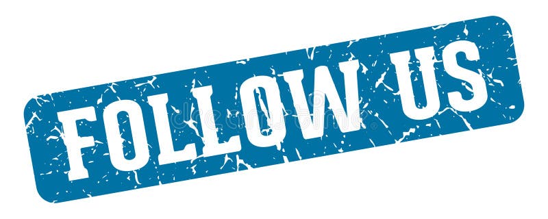 Follow Us Rectangular Sign. Follow Us Stamp Stock Vector - Illustration ...