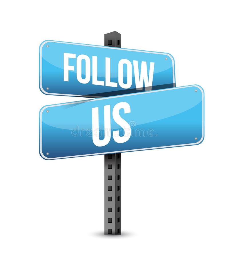 Follow Us Road Sign Illustration Design Stock Illustration ...