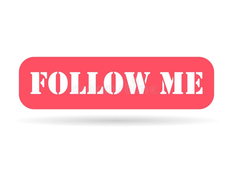 Follow Us Shadow Graphic Concept Symbol, Speech Button Web Label ...