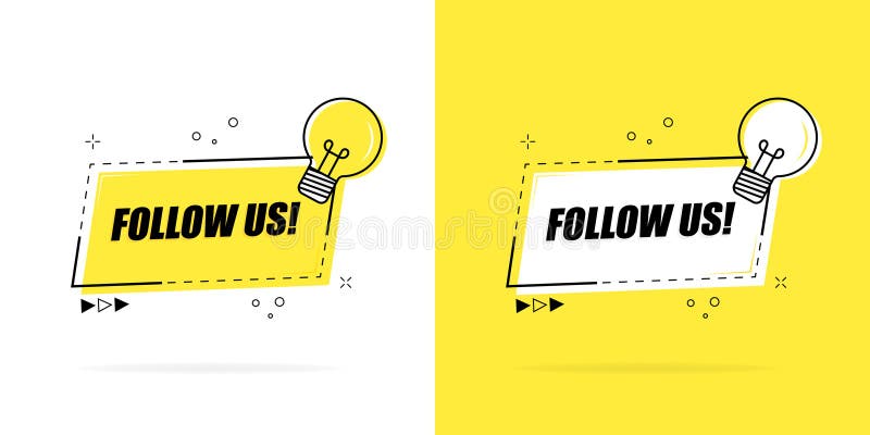 Follow Us on the Social Media Banner. Vector Illustration. Stock Vector ...