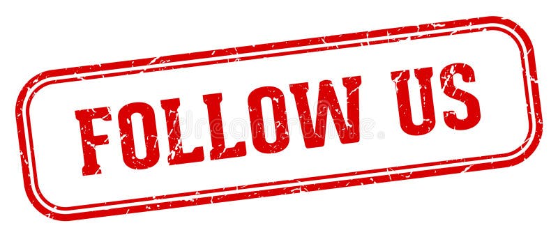 Follow Us Stamp. Follow Us Rectangular Stamp on White Background Stock ...