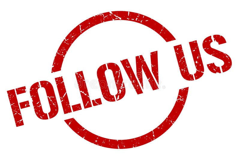 Follow us stamp stock vector. Illustration of round - 136876610