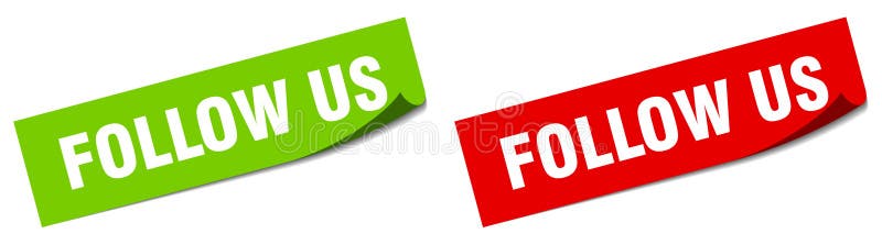 Follow Us Sticker. Follow Us Sign Set Stock Vector - Illustration of ...