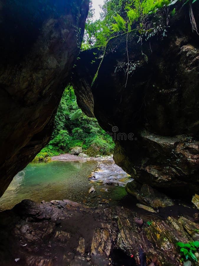 Follow the water stock image. Image of rock, green, geology - 231442267