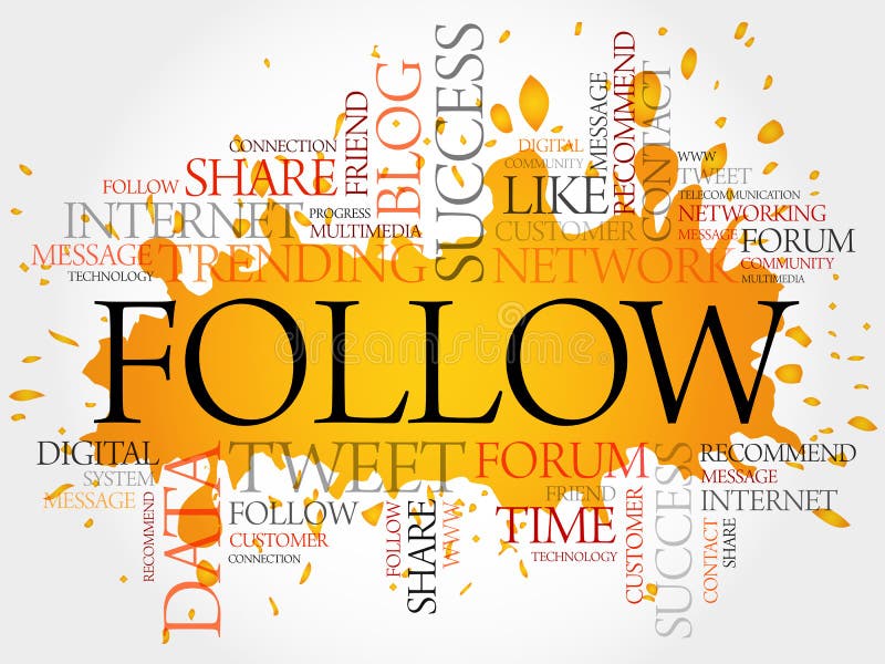 FOLLOW word cloud stock illustration. Illustration of connect - 201083397
