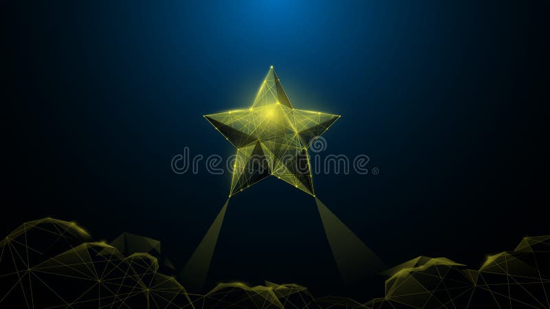 Star. Low-poly Element for Design. Grid Structure Stock Vector ...