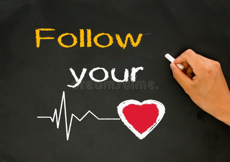 Follow your heart stock image. Image of suggestion, motivation - 43341511
