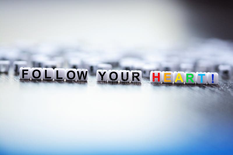 Follow Your Heart Text Spelled with Plastic Letter Beads Stock Image ...