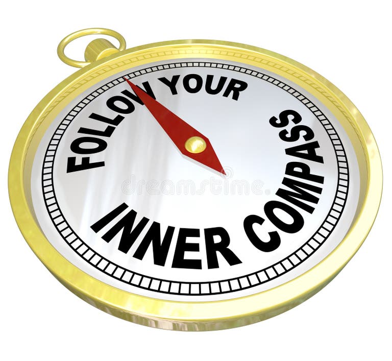 Follow Your Inner Compass Directions for Success Stock Illustration ...