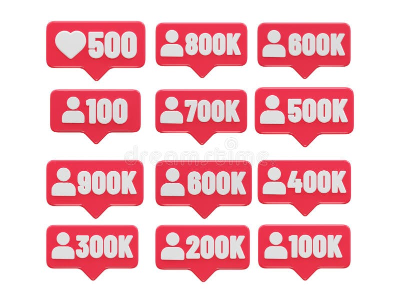 Follower Celebration Text Icon Vector Illustration Element 3d Rendering ...